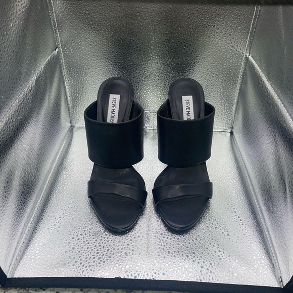 Steve Madden | Shoes | Steven Madden High Heel Black Leather Shoe ...